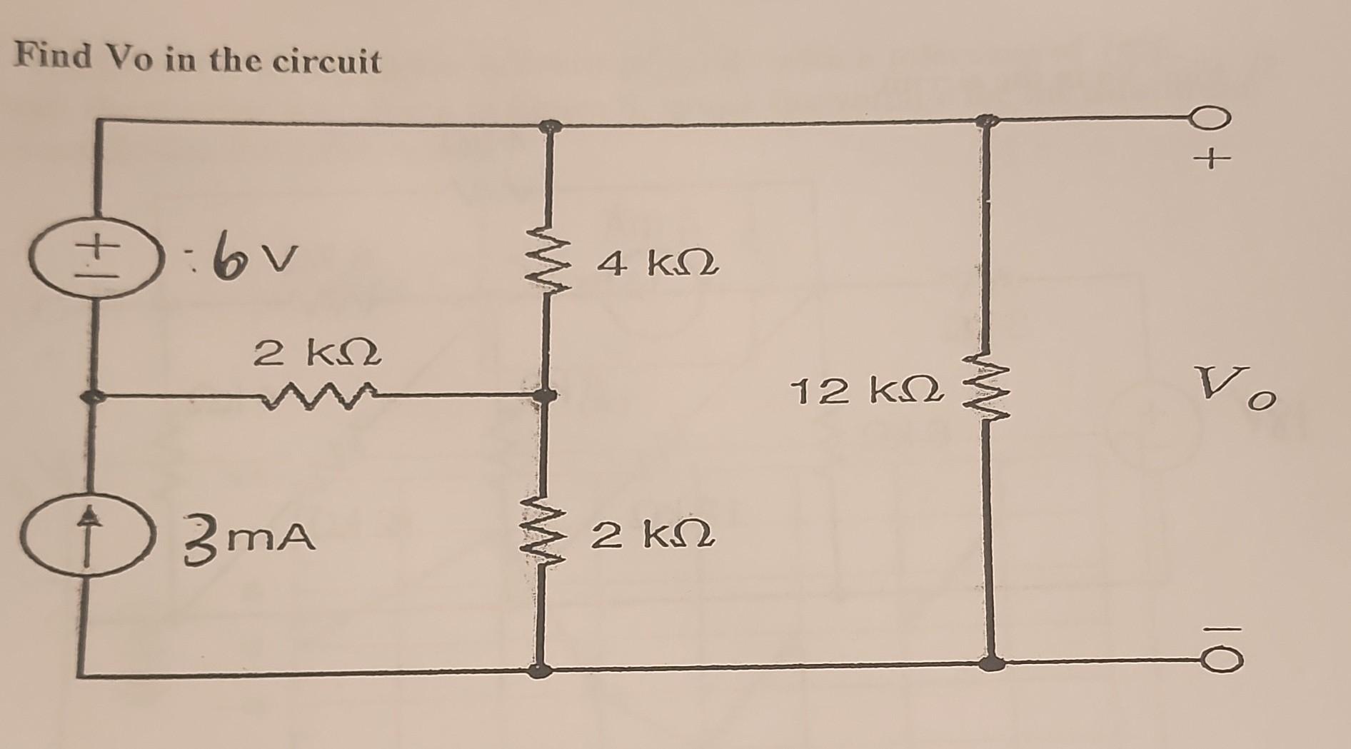 Solved Find V0 in the circuit | Chegg.com