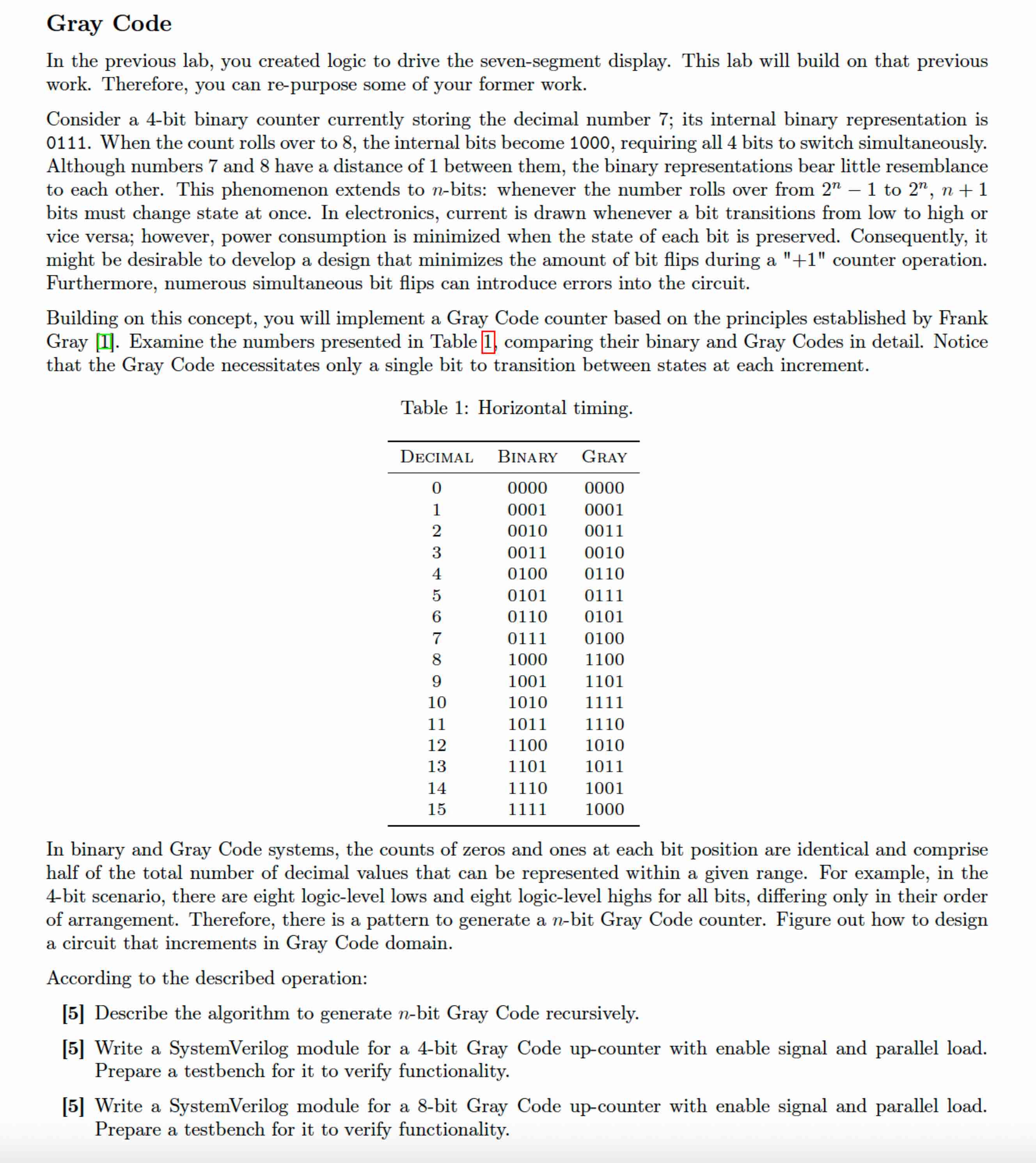 Solved Gray CodeConsider a 4-bit binary counter currently | Chegg.com