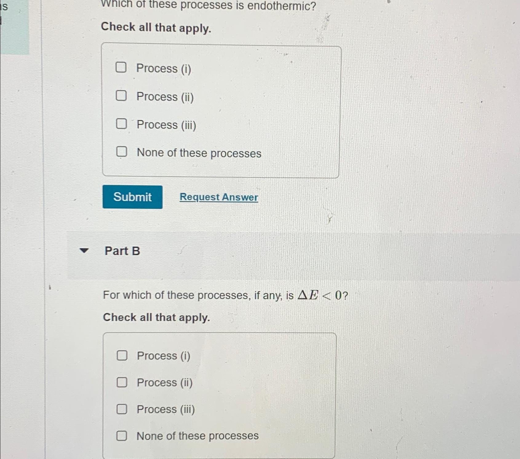 Solved Which of these processes is endothermic?Check all | Chegg.com