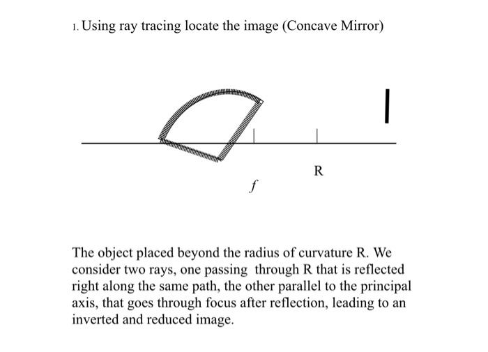 1. Using ray tracing locate the image (Concave | Chegg.com