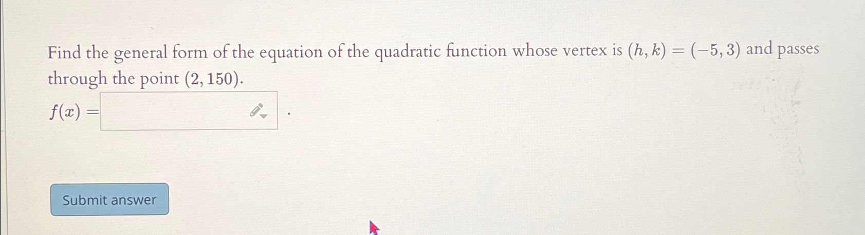Solved Find the general form of the equation of the | Chegg.com