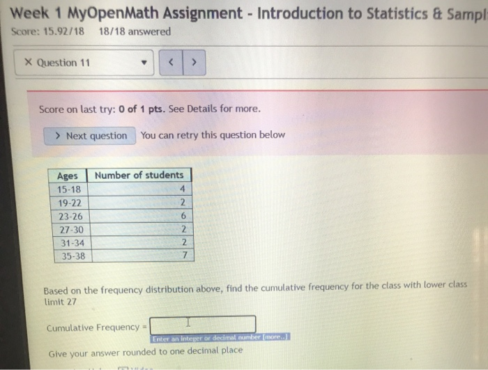 Solved Week 1 Myopenmath Assignment Introduction To 