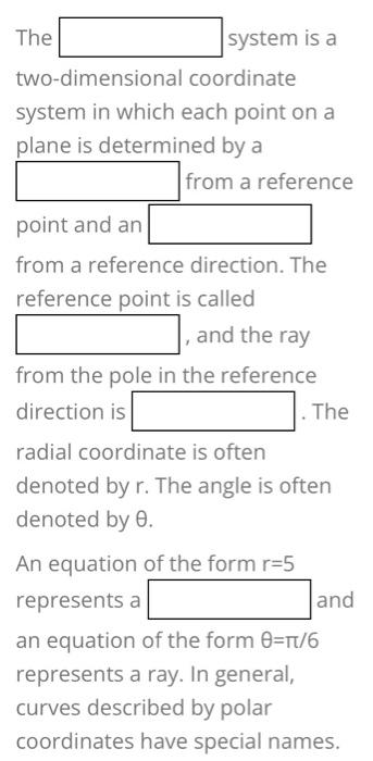 Solved The system is a two-dimensional coordinate system in | Chegg.com