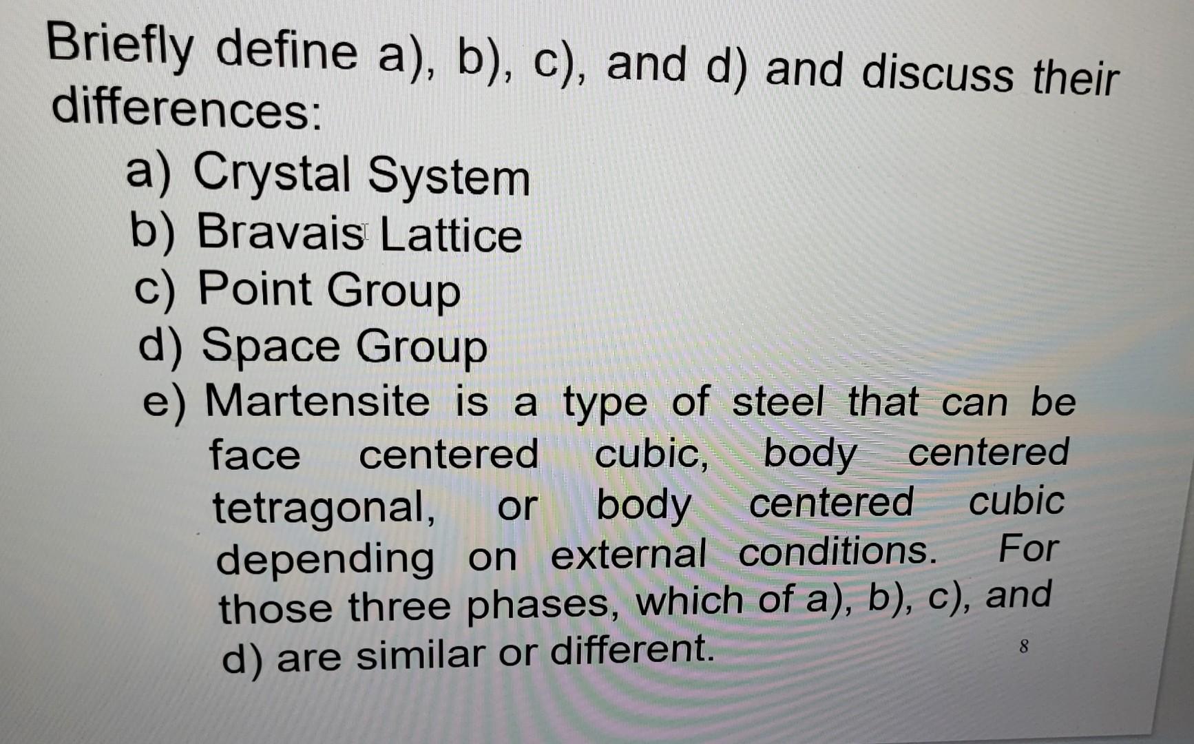 Solved Briefly define a), b), c), and d) and discuss their | Chegg.com