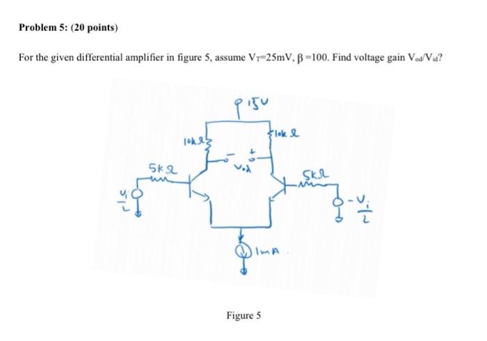 [Solved]: Problem 5: (20 points) For the given differential