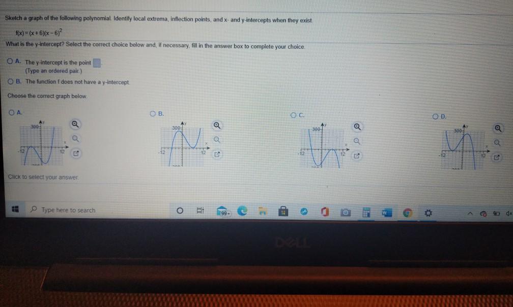 Solved Sketch a graph of the following polynomial. Identify | Chegg.com
