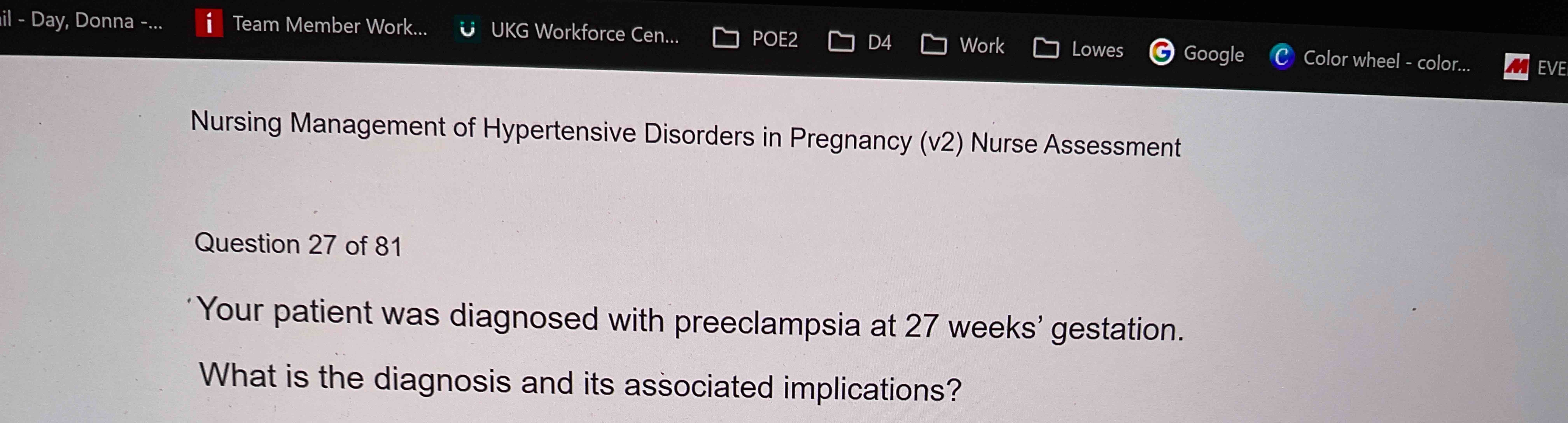 Solved Nursing Management of Hypertensive Disorders in | Chegg.com