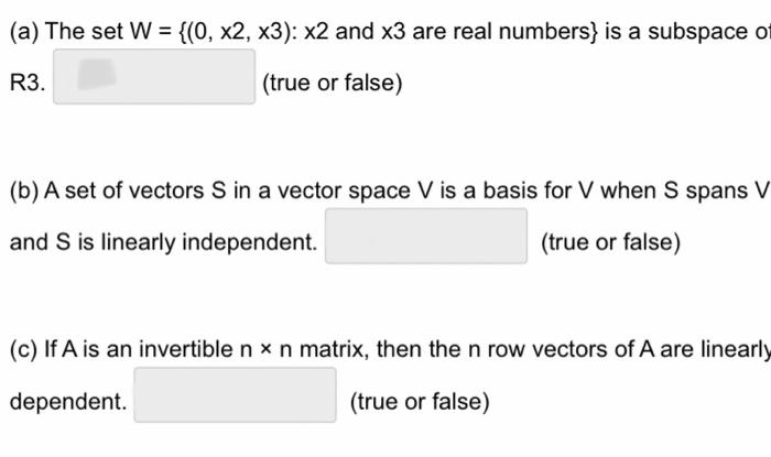 Solved (a) The set W={(0,x2,x3) : x2 and x3 are real numbers | Chegg.com