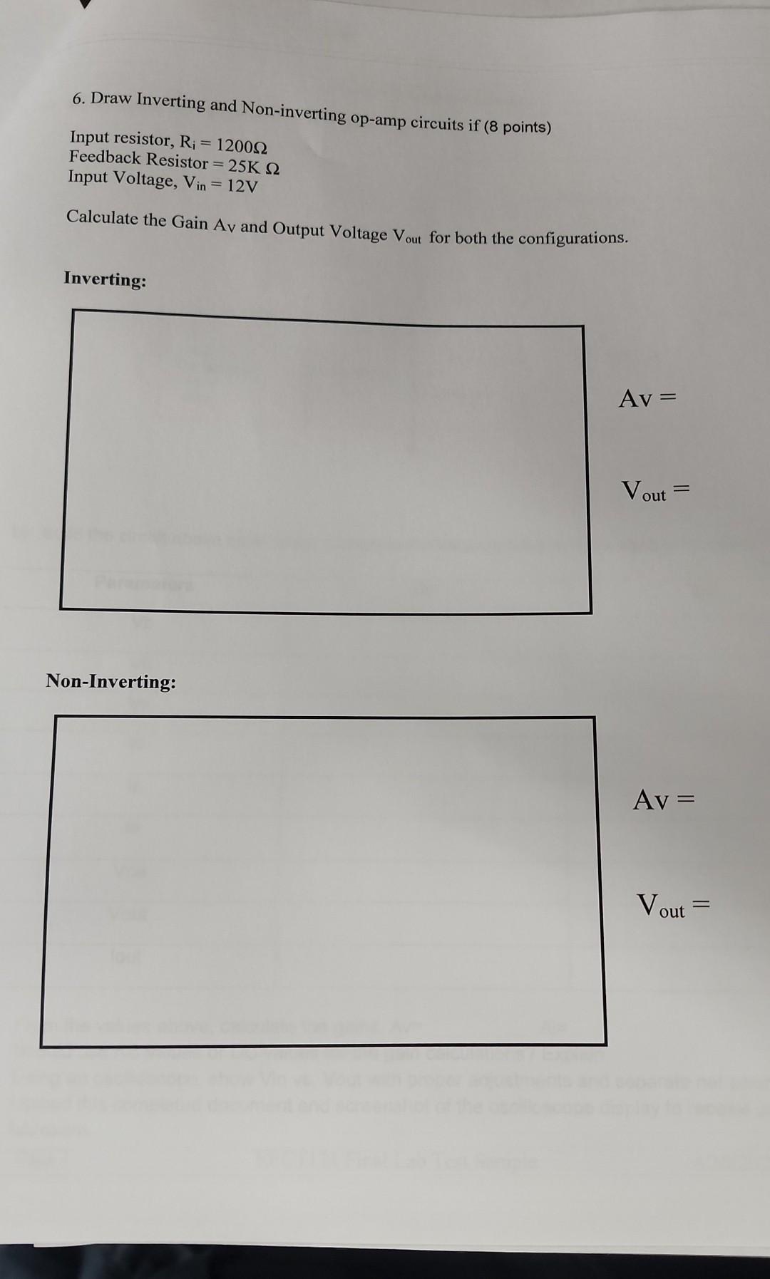 Solved 6. Draw Inverting and Non-inverting op-amp circuits | Chegg.com