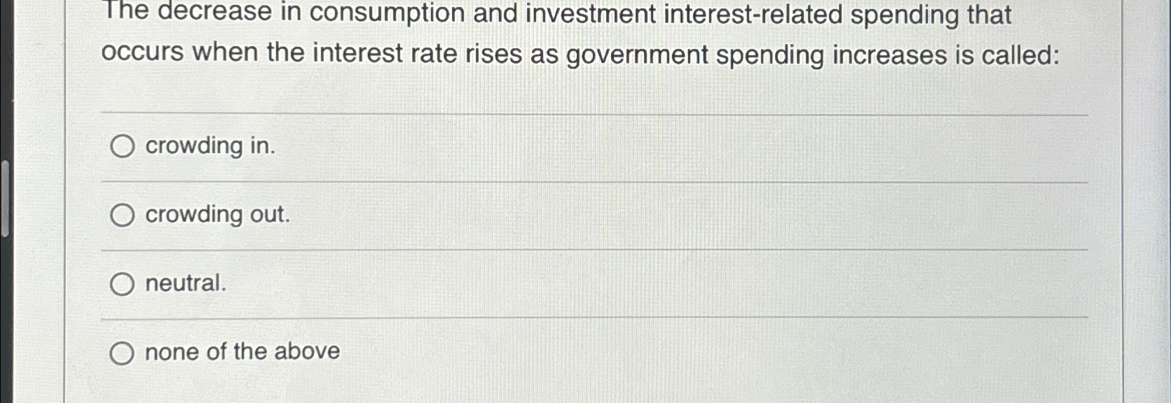 Solved The decrease in consumption and investment | Chegg.com