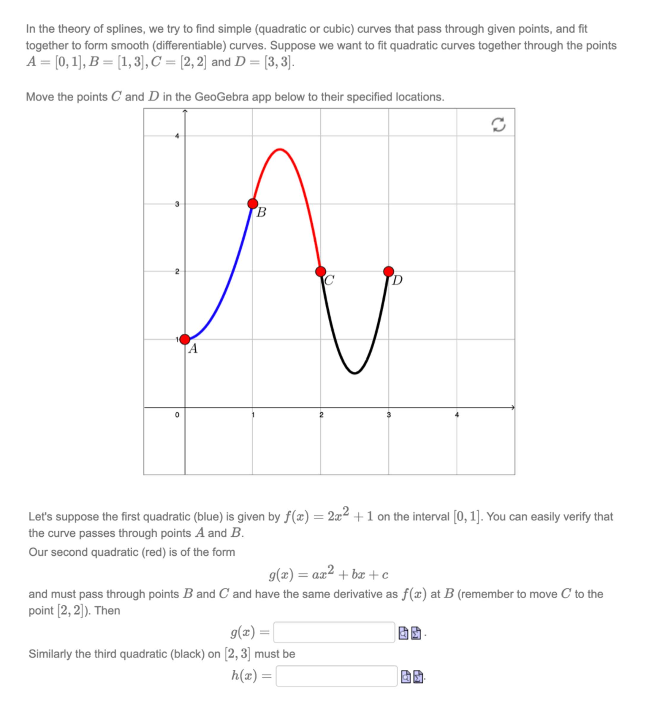 Solved In the theory of splines, we try to find simple | Chegg.com