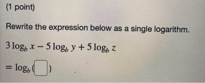 Solved (1 point) Rewrite the expression below as a single | Chegg.com
