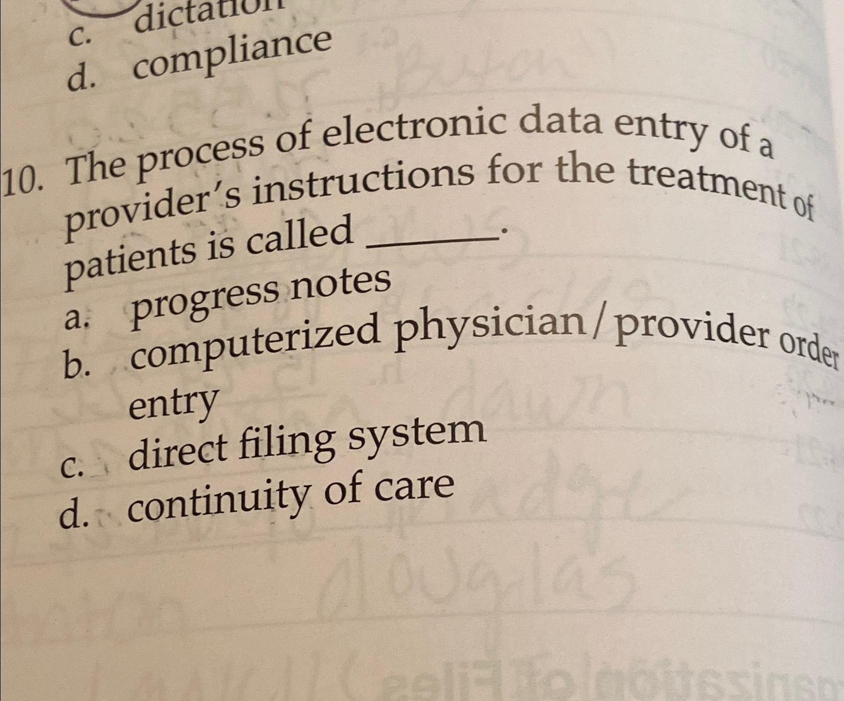 Solved d. ﻿compliance10. ﻿The process of electronic data | Chegg.com