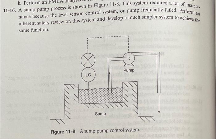 Solved A sump pump process is shown in Figure 11-8. This | Chegg.com