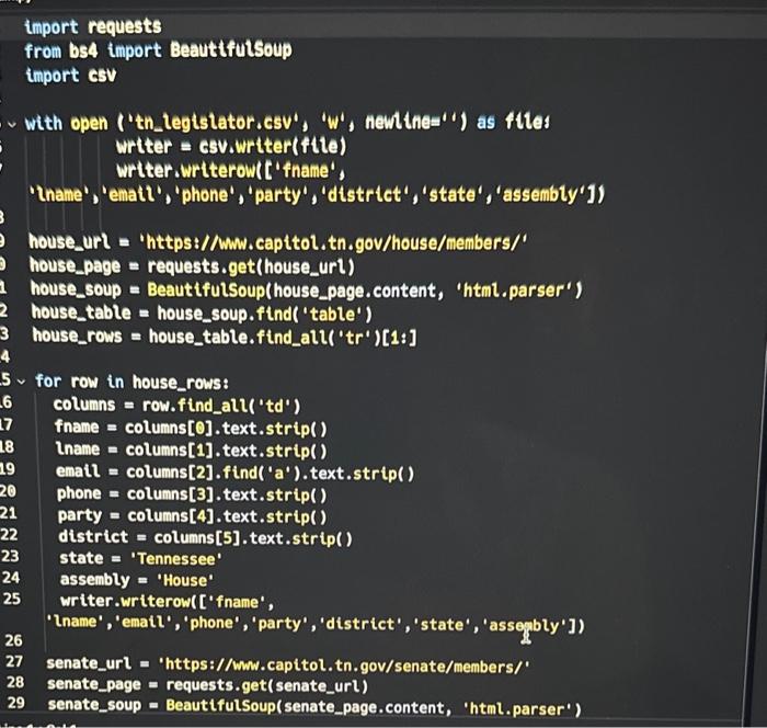 Solved import requests from bs4 import Beauttfutsoup import | Chegg.com