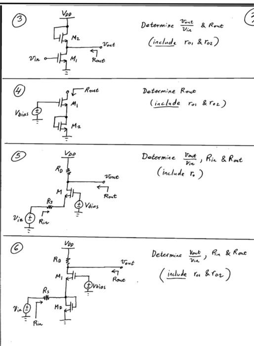 Solved Determine vin vout \& Rout (include r01 \& r02 ) | Chegg.com