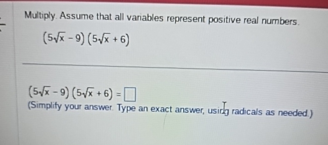 Solved Multiply. Assume that all variables represent | Chegg.com