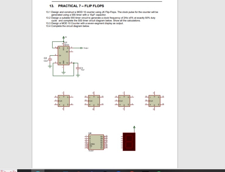 PRACTICAL 7 - ﻿FLIP FLOPS13.1 ﻿Design and construct a | Chegg.com
