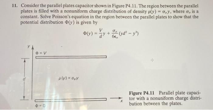 Solved 11. Consider the parallel plates capacitor shown in | Chegg.com