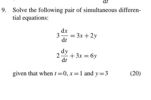 Solved Using Laplace transform solve the following pair of | Chegg.com