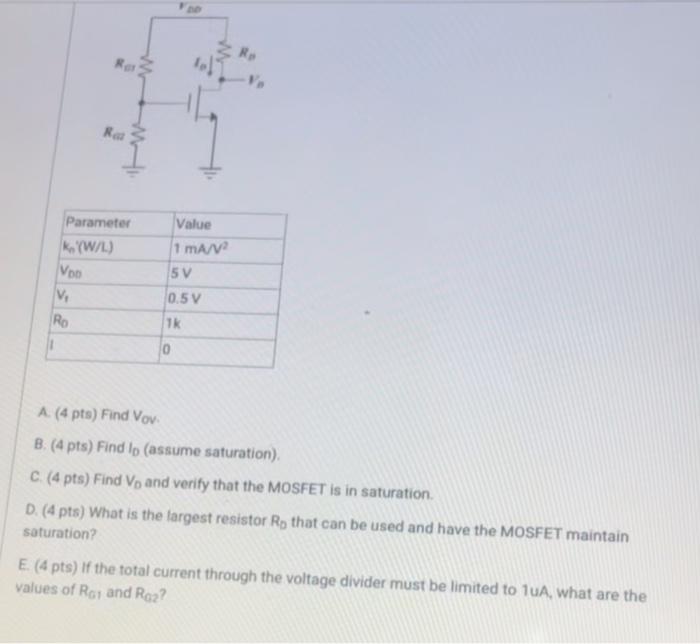 Solved Part 5 (20 pts total) Piease use the MOSFET circuit | Chegg.com