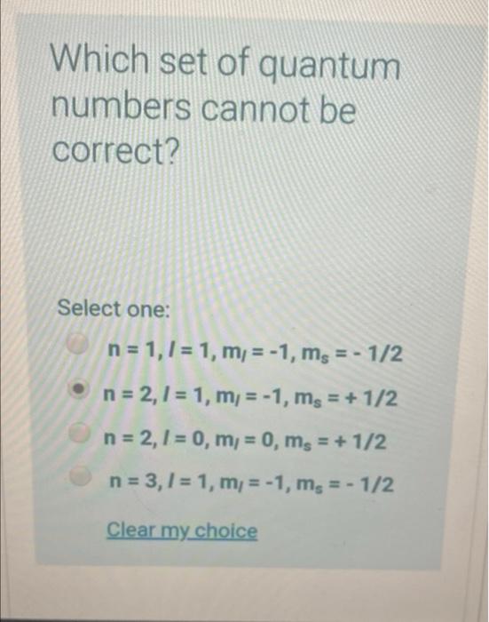 Solved Which set of quantum numbers cannot be correct? | Chegg.com
