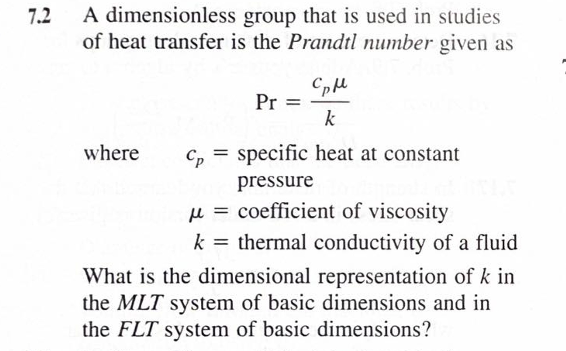 Solved 7.2 ﻿A dimensionless group that is used in studiesof | Chegg.com