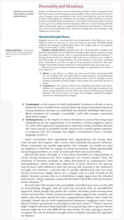 Solved Briefly destribe the personality and situations of | Chegg.com