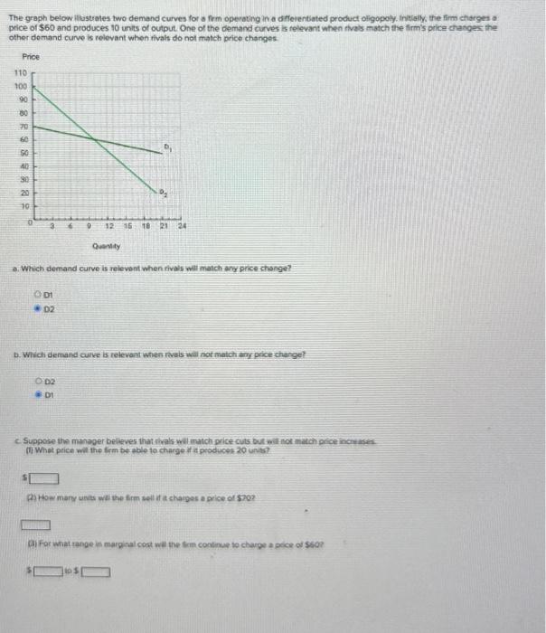 Solved The graph below Hilustrates two demand curves for a | Chegg.com