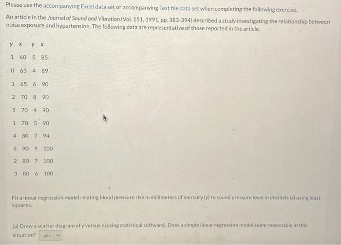 Solved Please use the accompanying Excel data set or | Chegg.com
