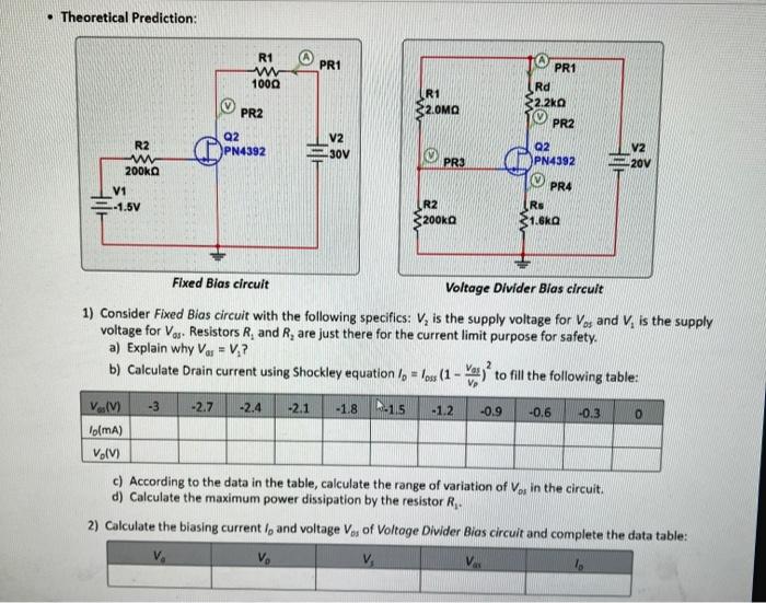 Solved • Theoretical Prediction: PR1 R1 w 1000 PR1 Rd 2.2ka | Chegg.com