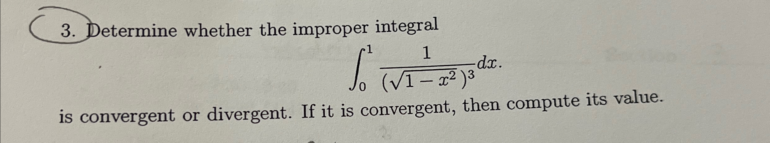 Solved Determine whether the improper | Chegg.com