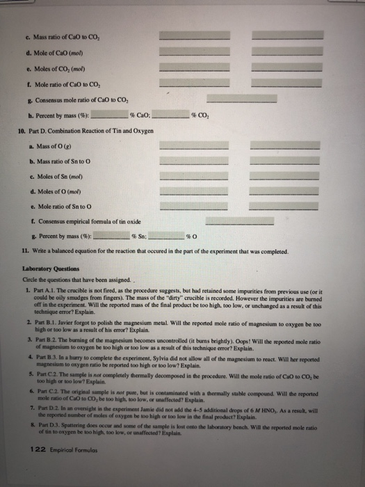 Solved Experiment 7 Prelaboratory Assignment Empirical | Chegg.com