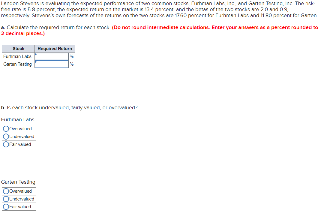 Solved Landon Stevens is evaluating the expected performance | Chegg.com
