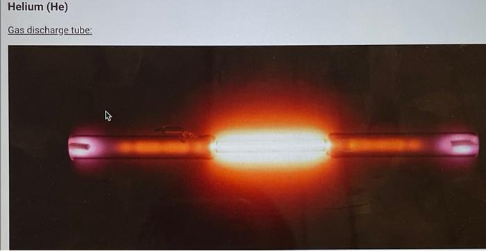 Solved Helium (He) Gas discharge tube: Description of | Chegg.com