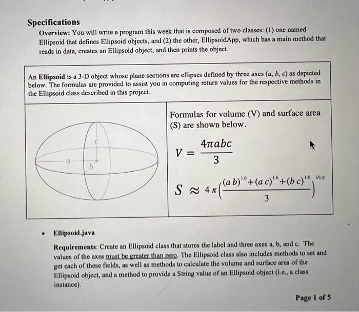 Solved Specifications Overview: You will write a program | Chegg.com