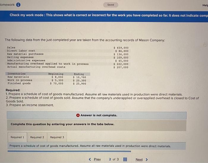 Solved Check my work mode : This shows what is correct or | Chegg.com