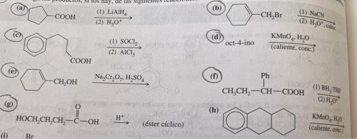Solved (2) H3O+ (1) LiAlH4 (b) (2) AlCl3 (1) SOCl2 (e) (g) | Chegg.com