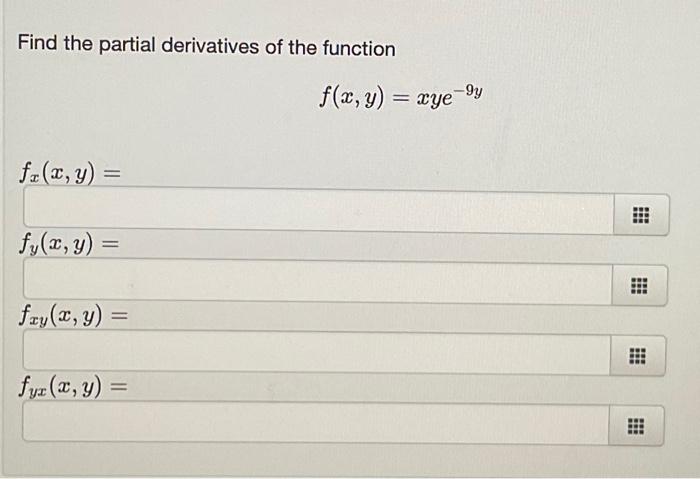 Solved Find the partial derivatives of the function | Chegg.com