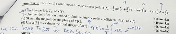 Solved Question 3: Consider the continuous-time periodic | Chegg.com