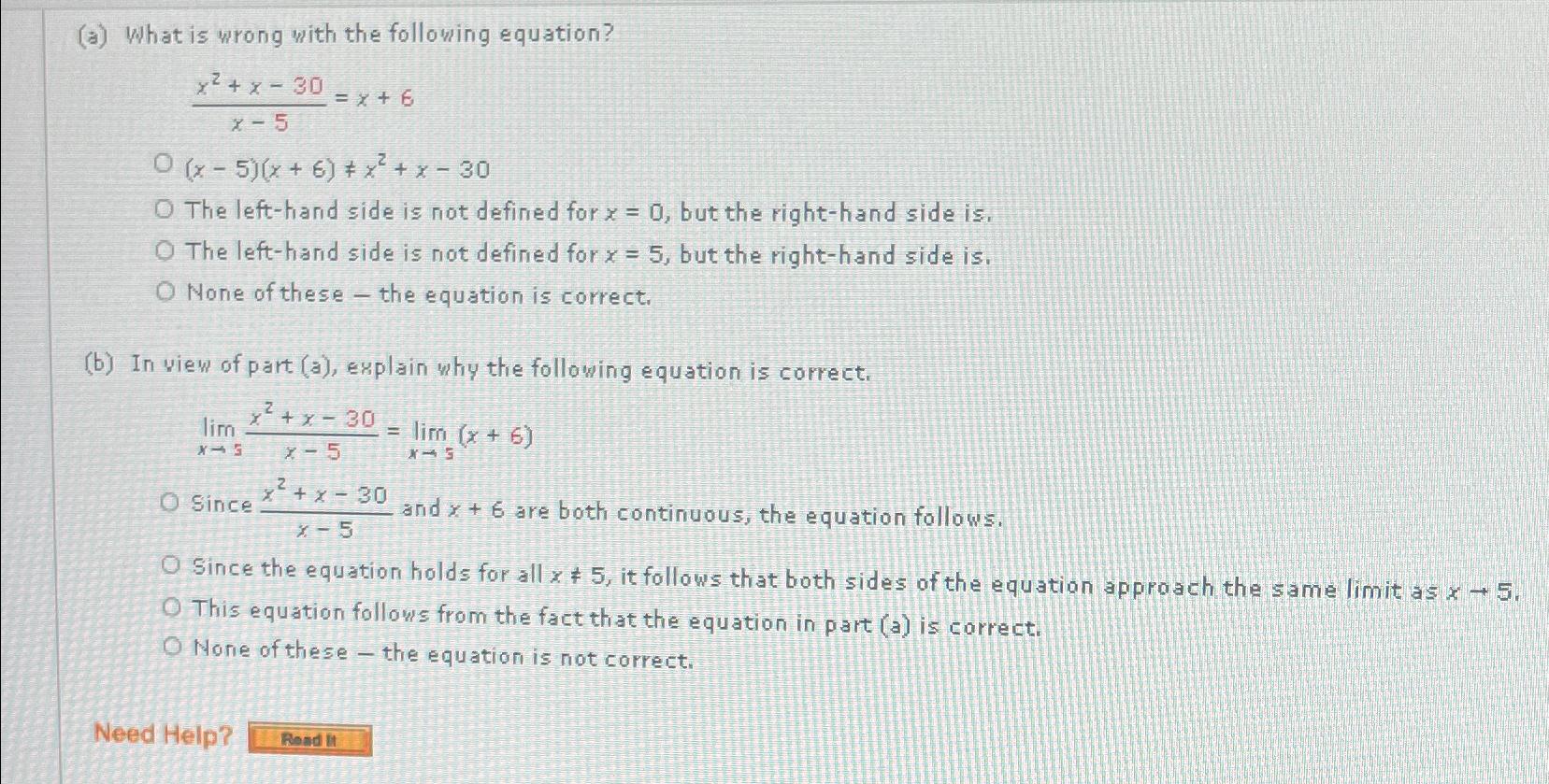 (a) ﻿What is wrong with the following | Chegg.com