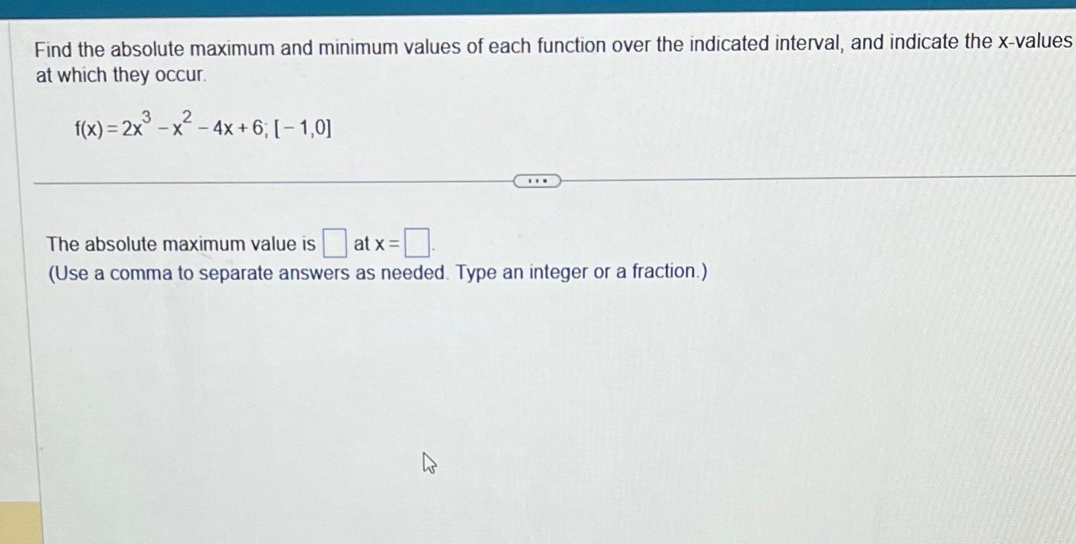 Solved Find The Absolute Maximum And Minimum Values Of Each