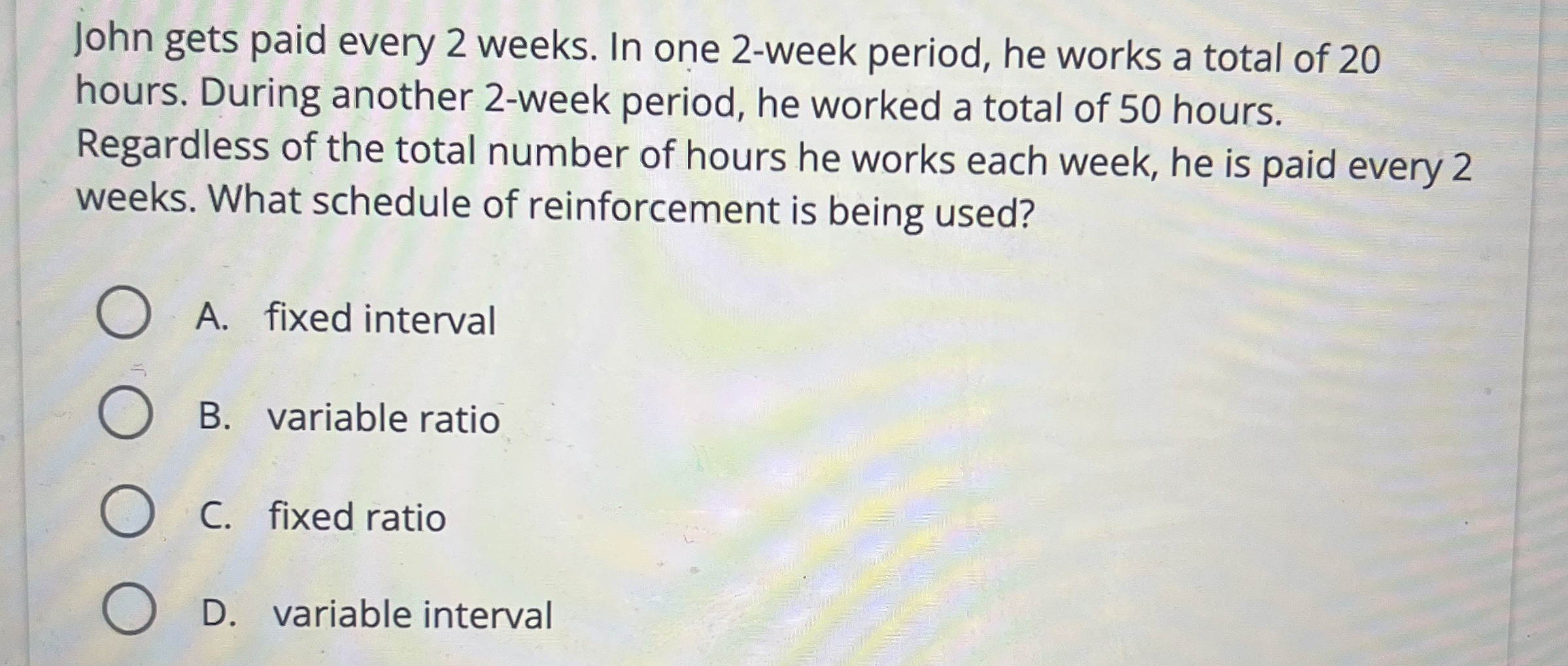 Solved John gets paid every 2 ﻿weeks. In one 2-week period, | Chegg.com