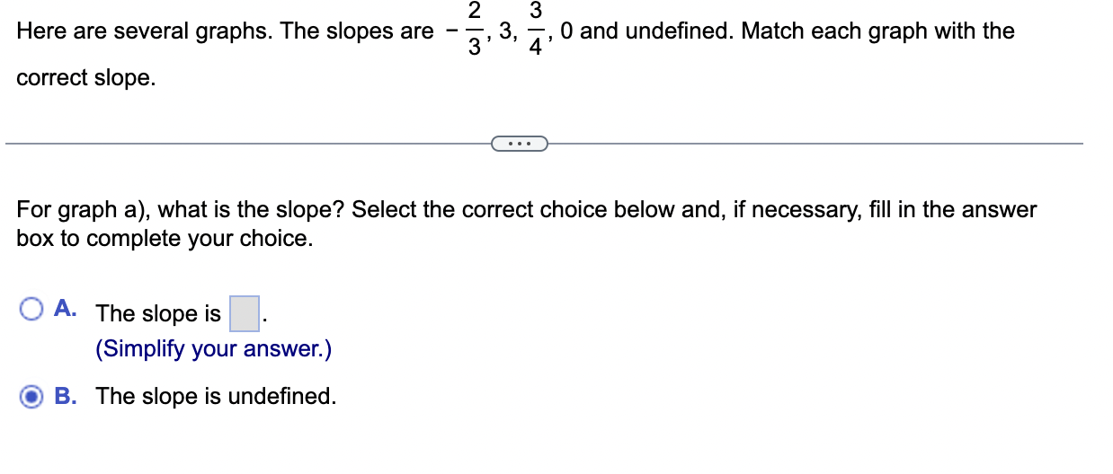 Here are several graphs. The slopes are -23,3,34,0 | Chegg.com