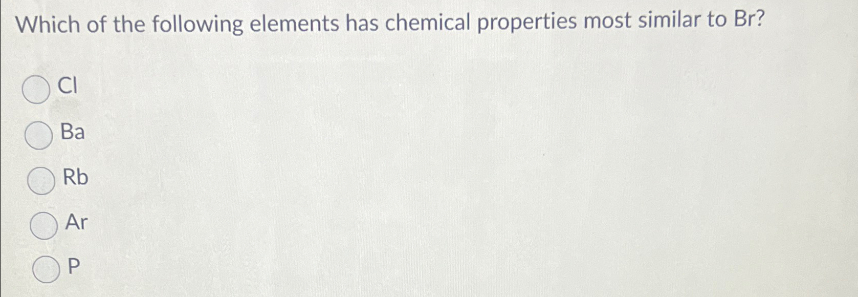 Solved Which of the following elements has chemical | Chegg.com