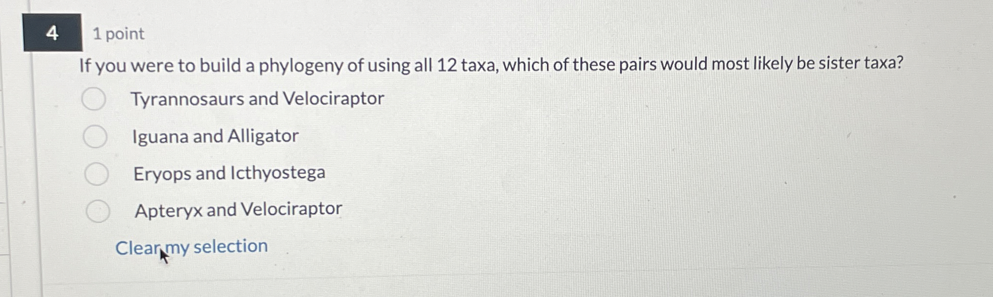 Solved 41 ﻿pointIf you were to build a phylogeny of using | Chegg.com