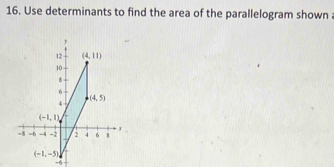 Use determinants to find the area of the | Chegg.com