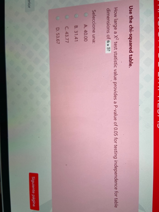 Solved Use the chi-squared table. How large a X2 test | Chegg.com