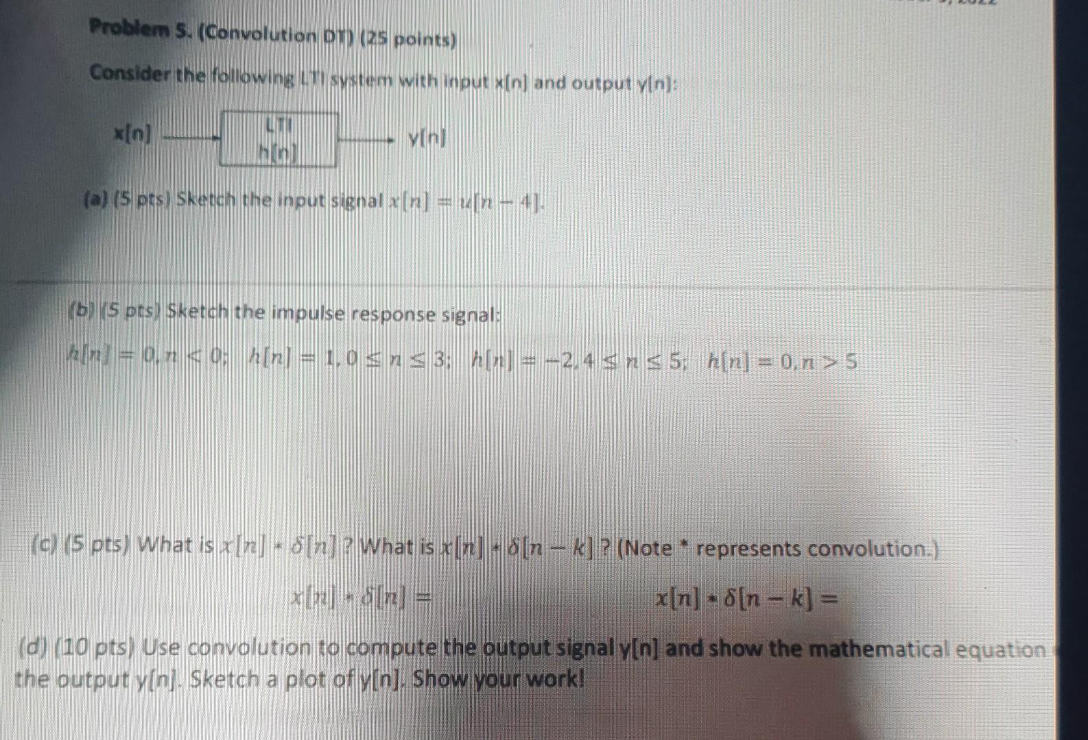 Solved Consider the following L.11 system with input x[n] | Chegg.com