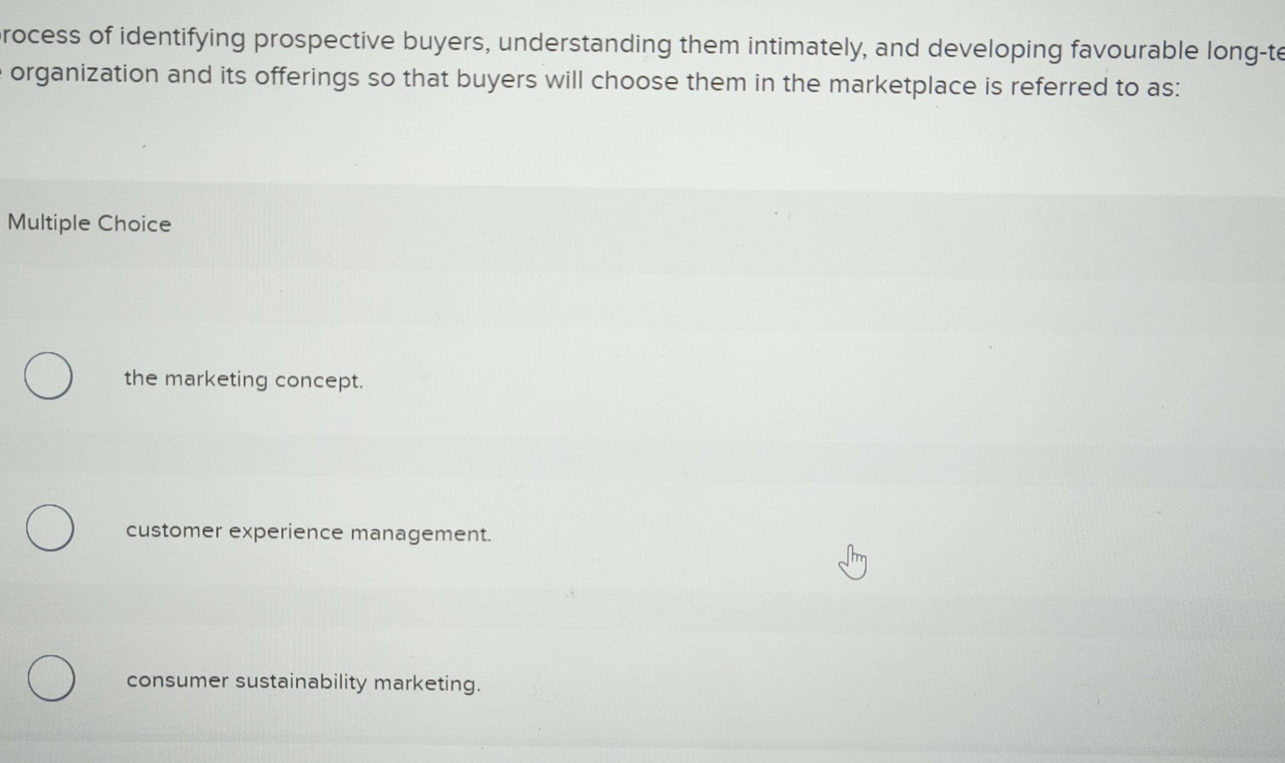 Solved rocess of identifying prospective buyers, | Chegg.com